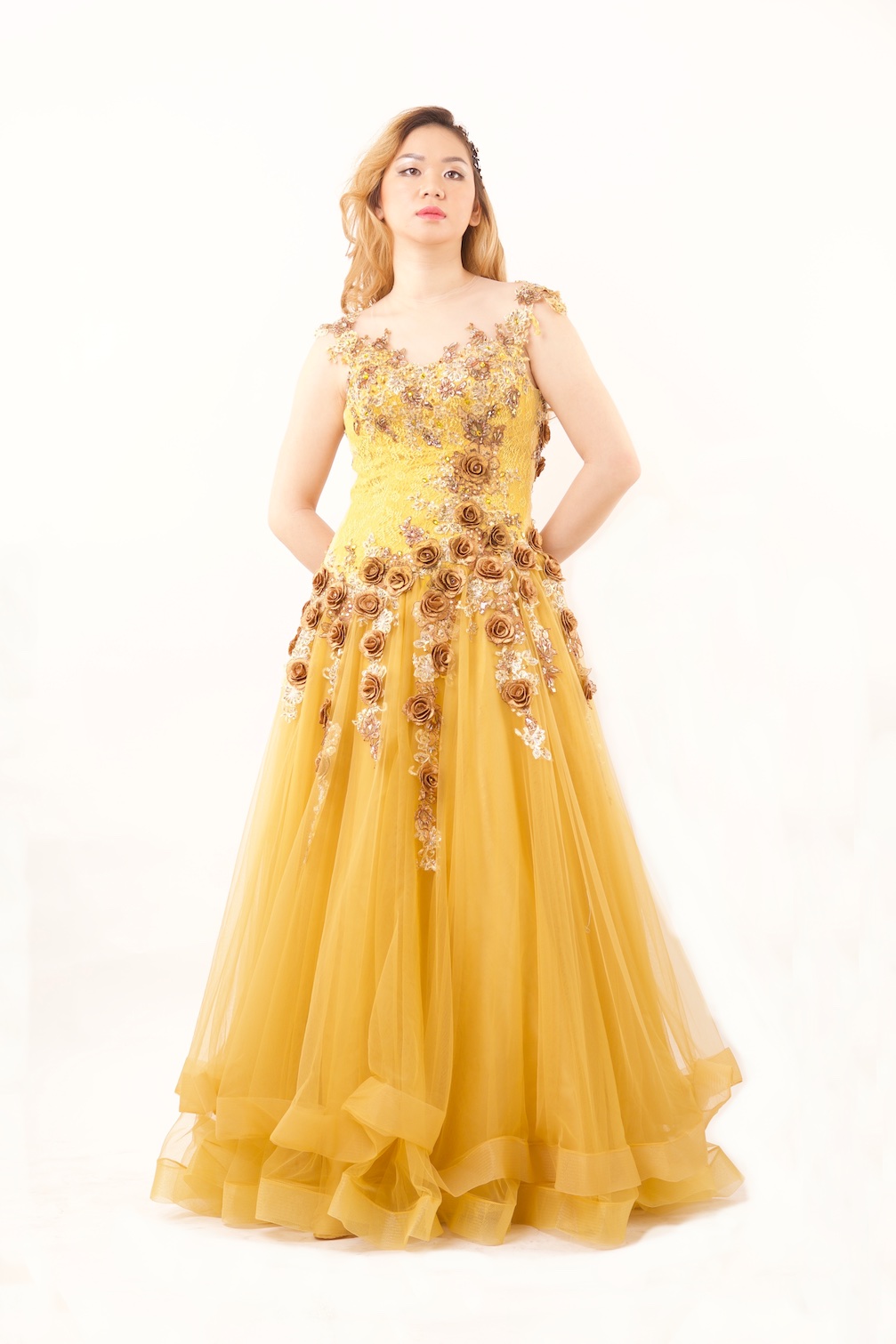 Gold Color Gown | Tulle Line | Bridestory