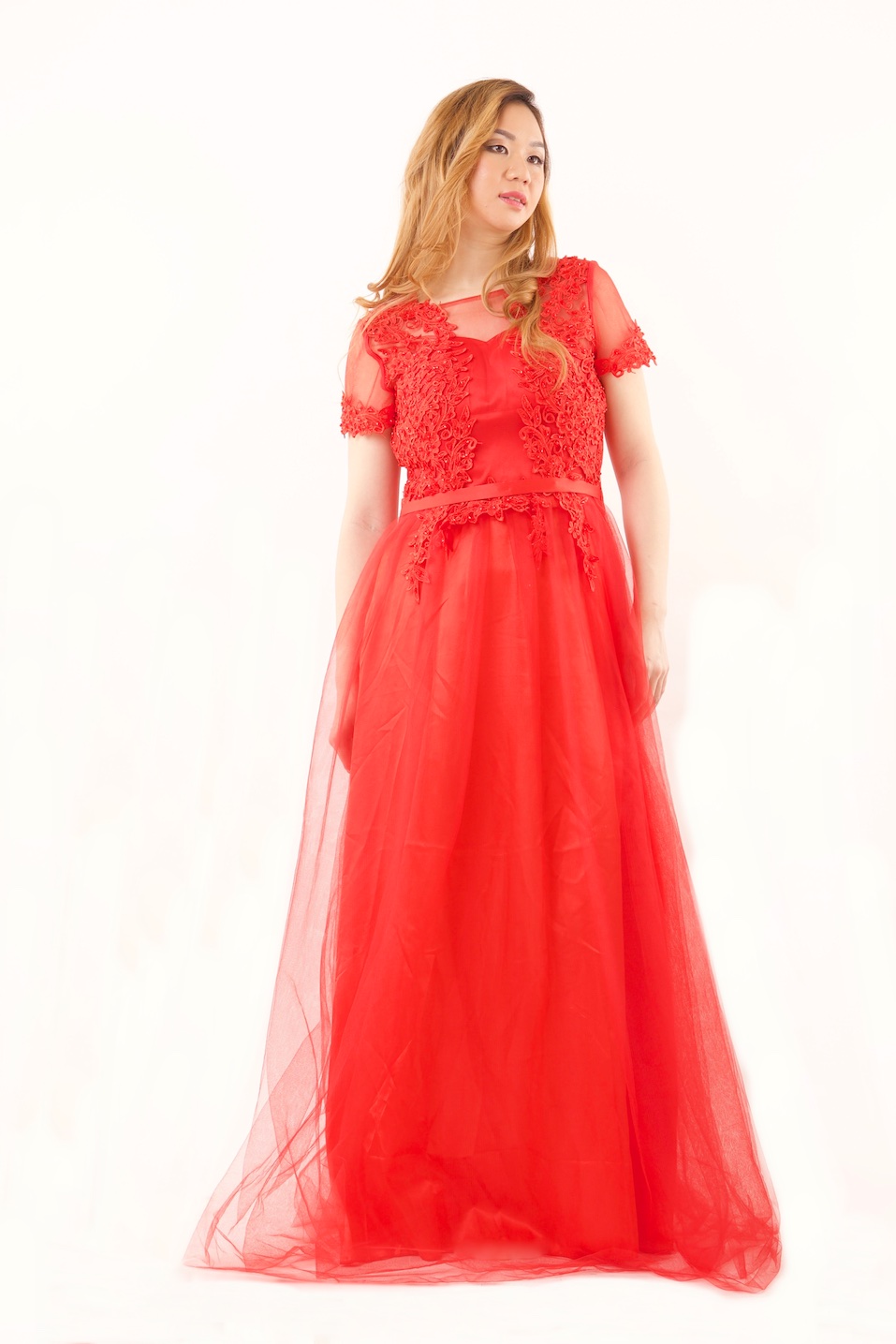 Red Color Gown by Tulle Line | Bridestory.com