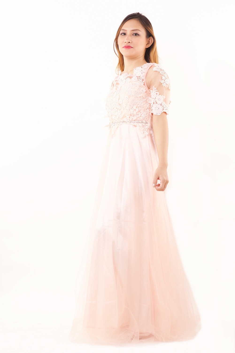 Peach Color Gown | Tulle Line | Bridestory